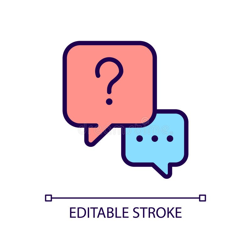 Interview Question RGB Color Icon Stock Vector - Illustration of ...