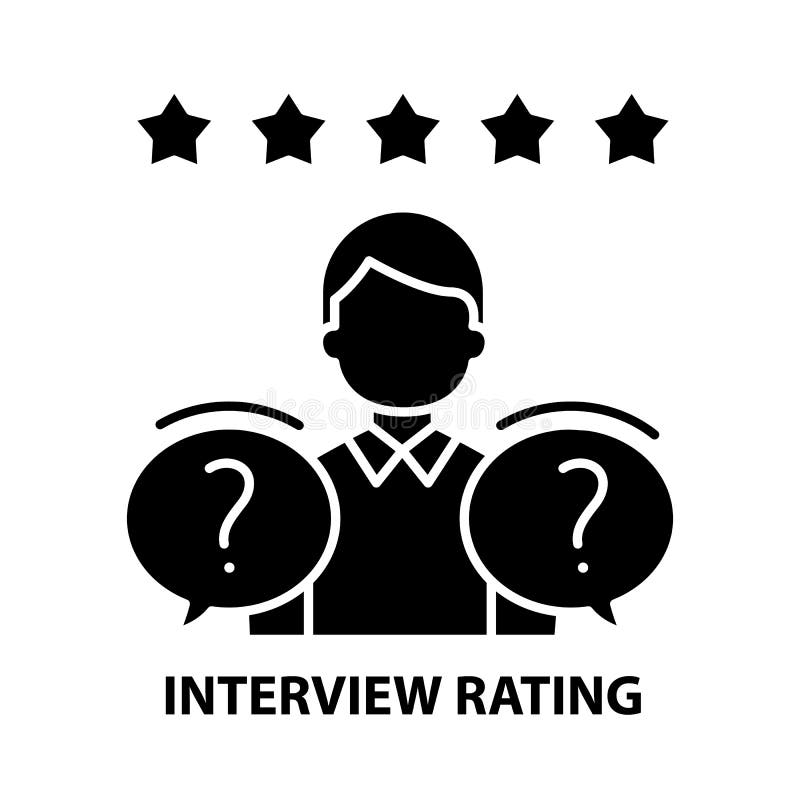 Interview Rating Icon, Black Vector Sign with Editable Strokes, Concept ...