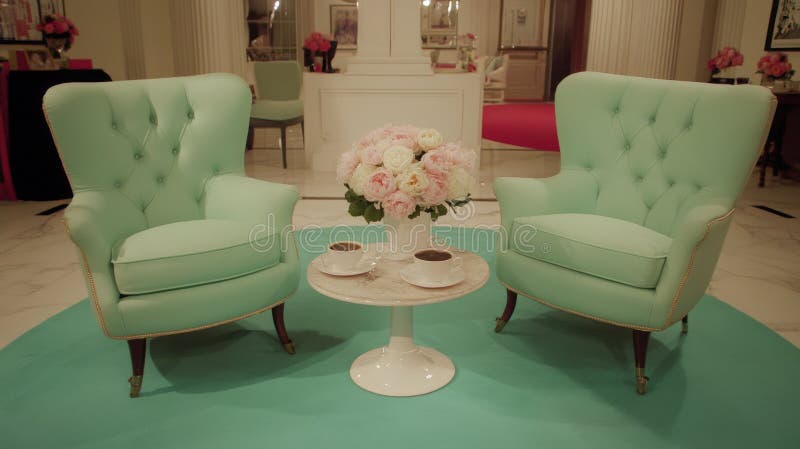 The Interview Set Design for Serene Studio Consists of Two Cream ...