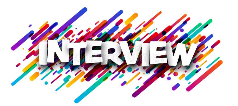 Interview Sign Over Colorful Brush Strokes Confetti Background Stock ...