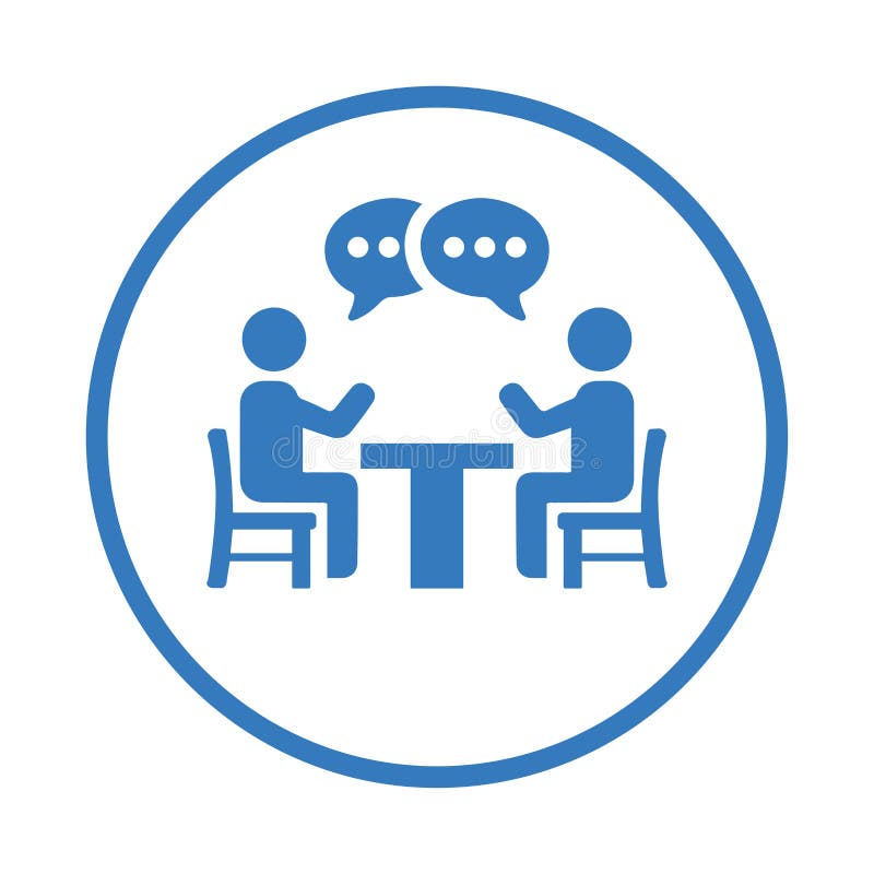 Interview, Speech, Woman Icon. Blue Vector Graphics Stock Vector ...