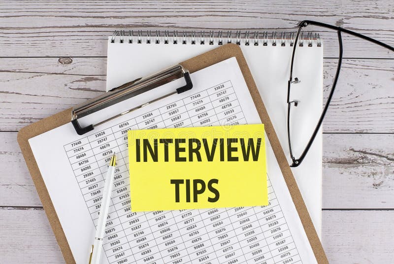 Job Interview Tips are Shown Using the Text Stock Image - Image of ...