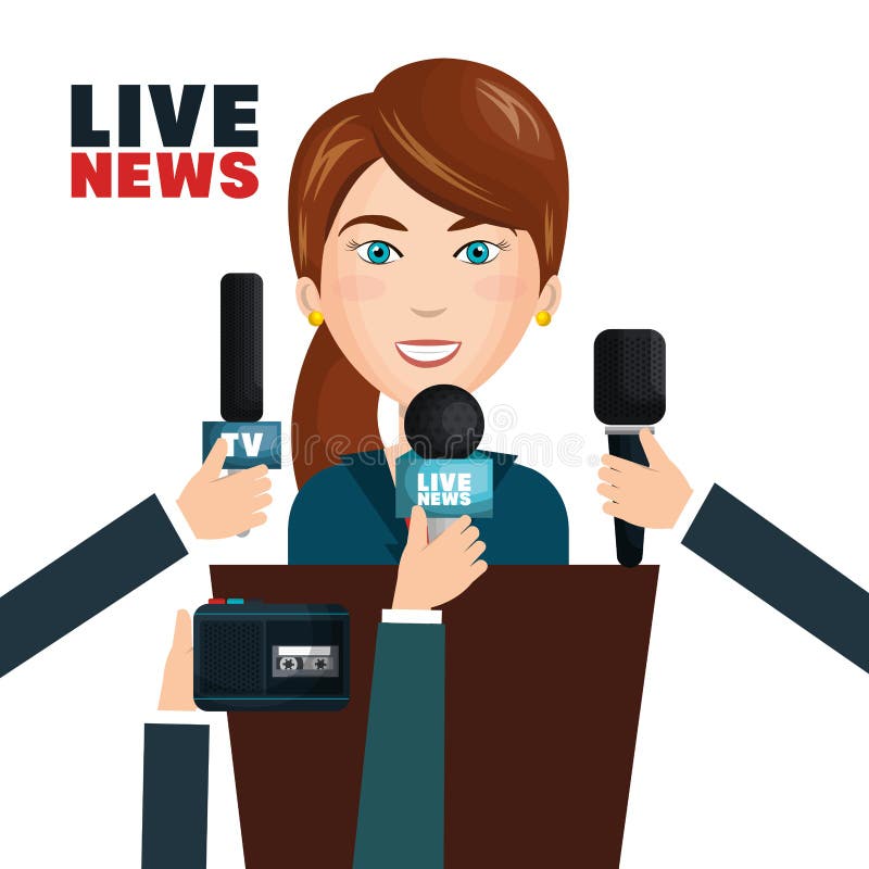 Interview To Person on Podium Stock Vector - Illustration of election ...