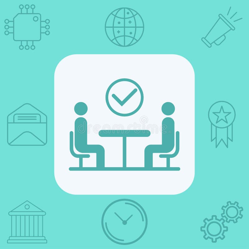 Interview Vector Icon Sign Symbol Stock Vector - Illustration of office ...
