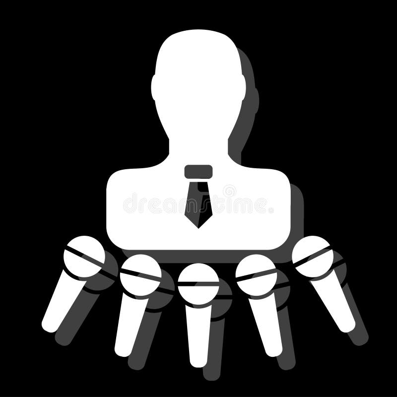 Interview icon flat stock illustration. Illustration of microphone ...