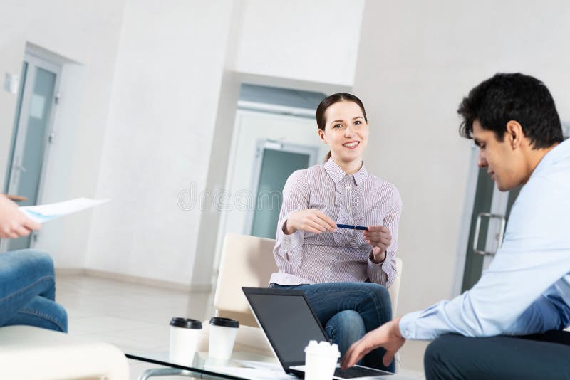 Interview of a Young Attractive Woman Stock Image - Image of corporate ...