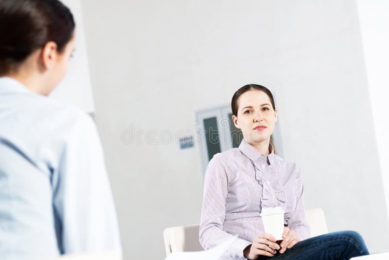 Interview of a Young Attractive Woman Stock Photo - Image of human ...