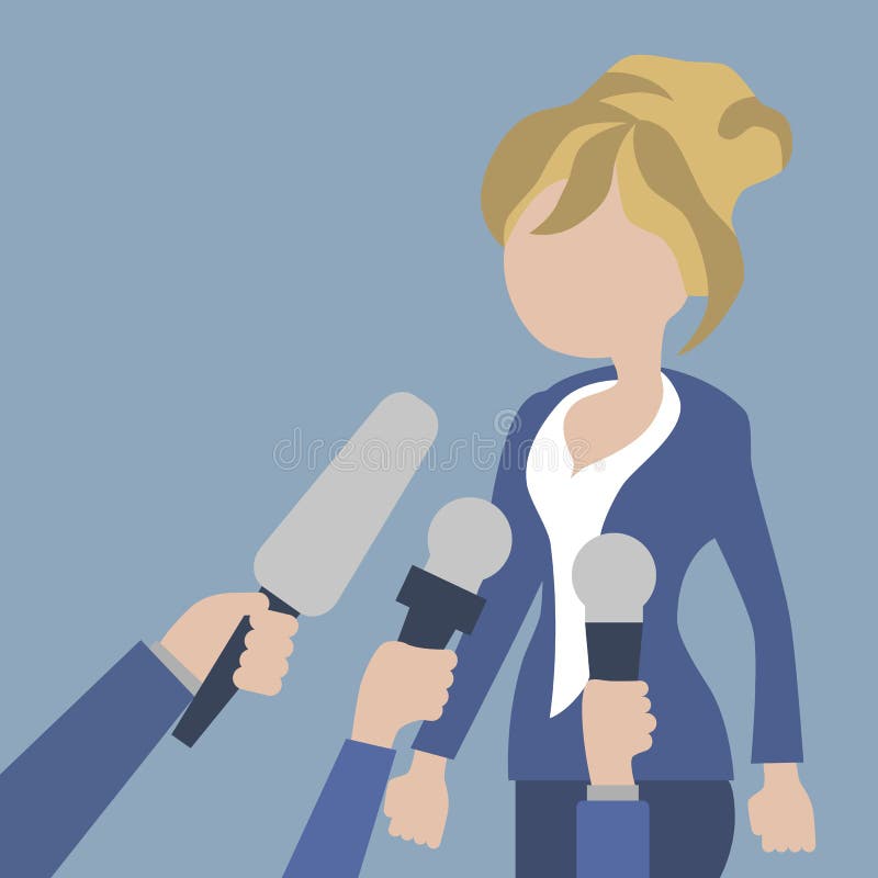 Job Interview. Young Cartoon Woman Candidate for Work. a Confident ...