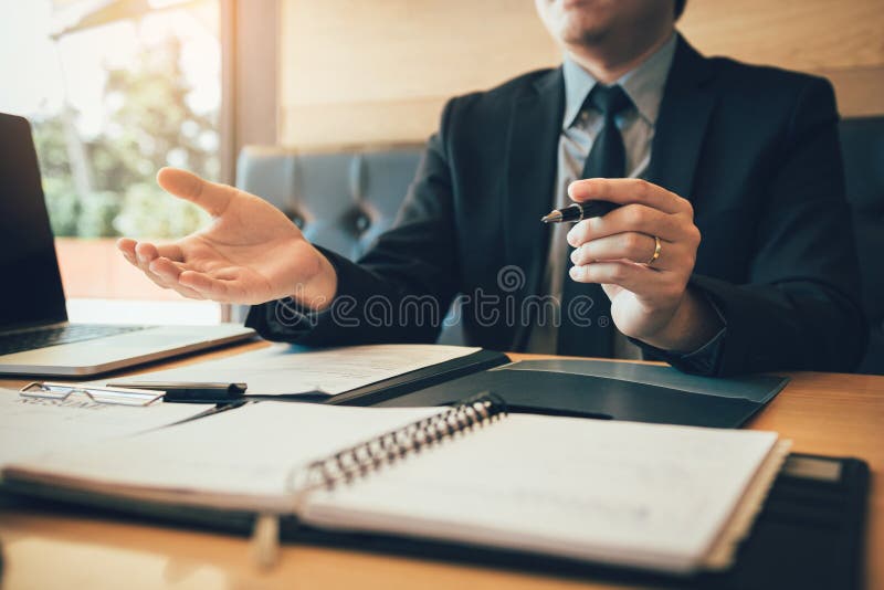 Interviewer is Sitting To Explain about the Work of the New Employee ...