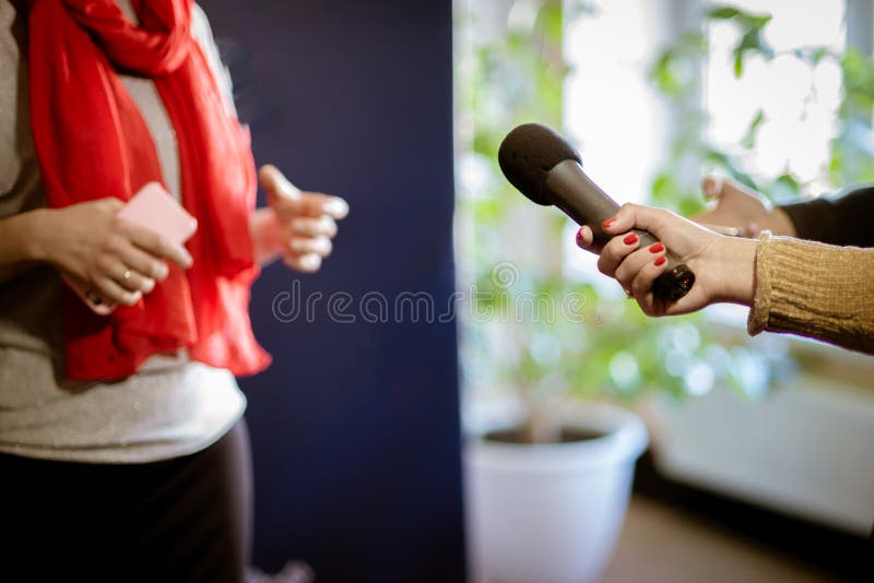 Interviews for the Media and Journalists Stock Image - Image of ...