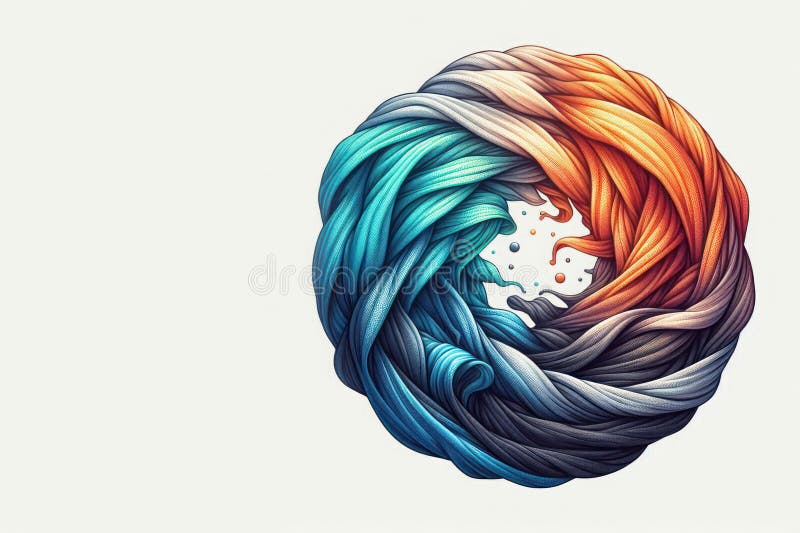 Interweaving of Cold and Warm Colors in a Circle. Space for Text. Stock ...