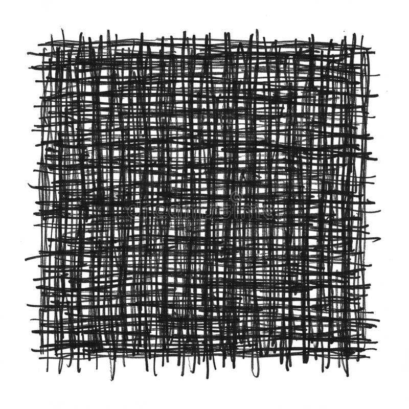Interwoven Black Lines Form a Dense, Textured Pattern on a White ...