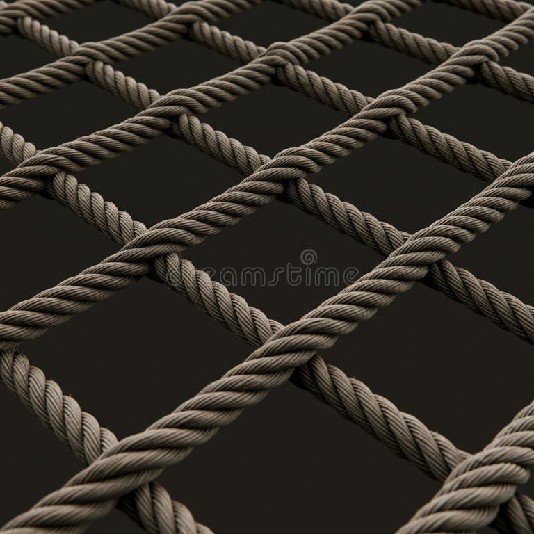 Interwoven Brown Ropes Form a Grid Pattern, Creating a Net-like ...
