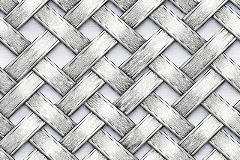 Interwoven Cris Cross Metal Fabric Texture Seamless Blank White ...