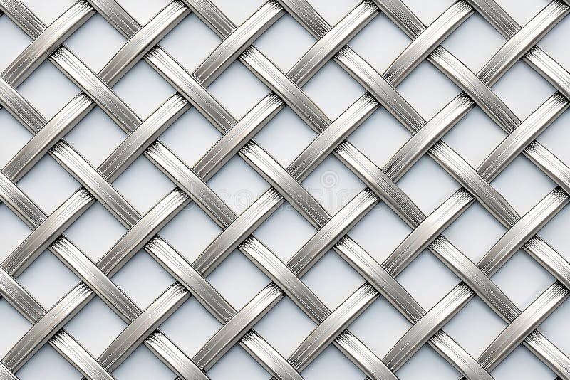 Interwoven Cris Cross Metal Fabric Texture Seamless Blank White ...