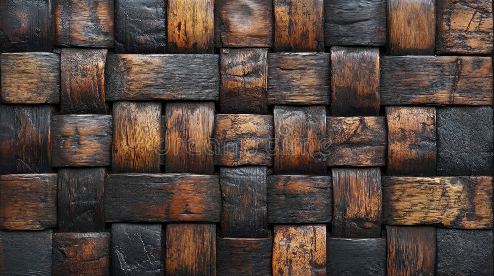 Interwoven Dark Brown Wood Paneling Stock Illustration - Illustration ...