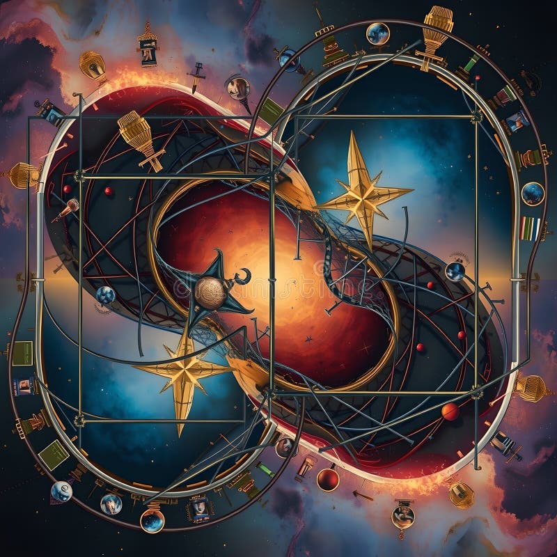 Interwoven Dimensions of Cosmic Realms Stock Image - Image of galaxies ...