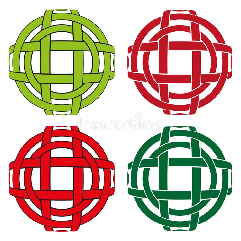 Interwoven Globe Elements. Spherical Knot Patterns. Abstract Vector ...