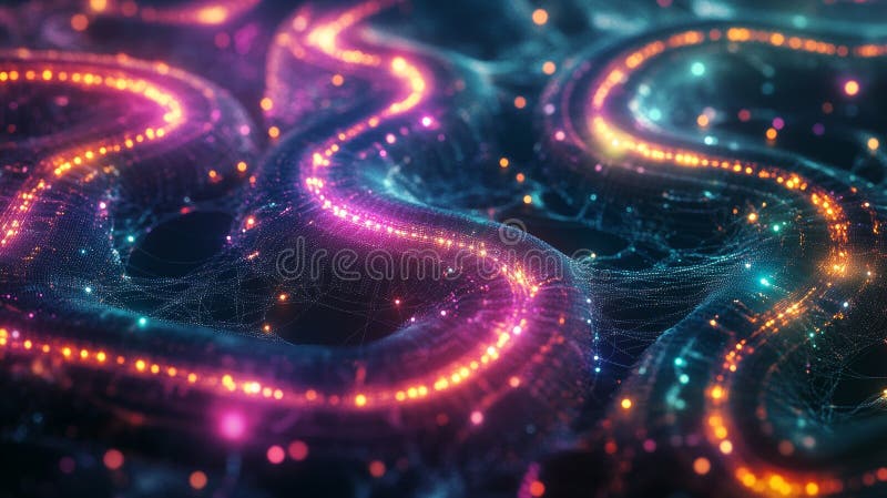 Interwoven Light Streams a Digital Network of Glowing Energy Pathways ...