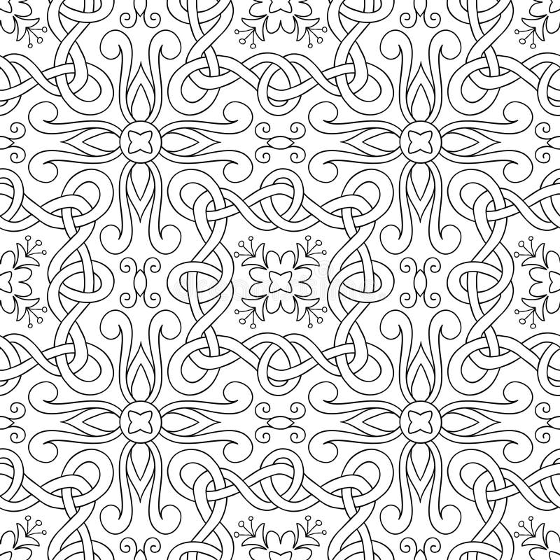 Interwoven Lines Seamless Pattern Stock Vector - Illustration of decor ...