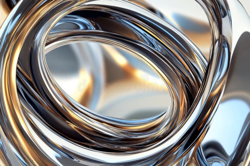 Interwoven Metallic Rings Creating Futuristic 3d Abstract Composition ...