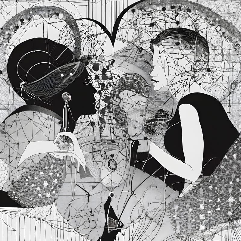 Interwoven Minds in Abstract Form Stock Image - Image of interconnected ...