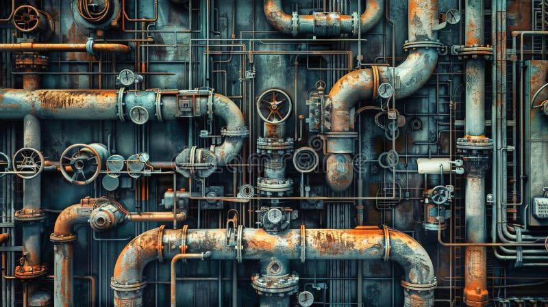 Interwoven Pipes and Valves Create a Complex Network in a Building ...