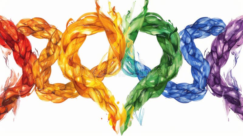 Interwoven Rainbow of Smoke Creating a Symbolic Unity Stock Image ...