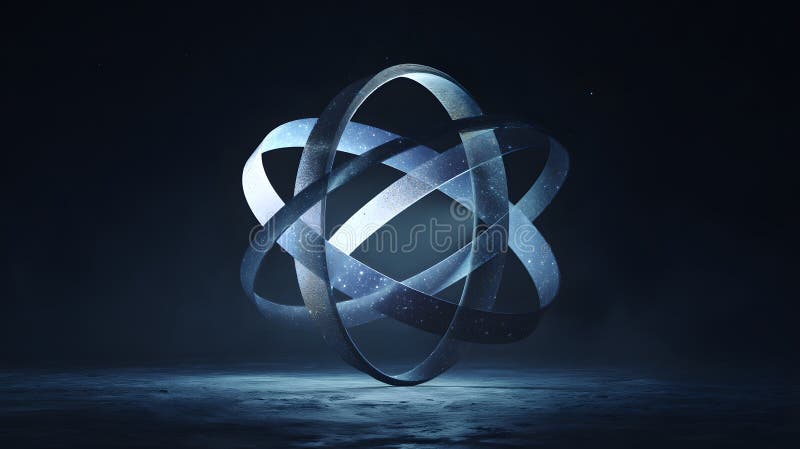 Interwoven Rings: a Cosmic Abstract Art Piece. Evokes Depth and ...