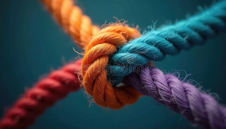 Interwoven Ropes Represent Teamwork, Strength, Unity, Collaboration ...