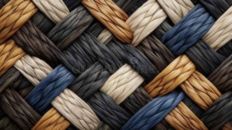 Interwoven Ropes in Various Colors Forming a Complex Pattern Stock ...