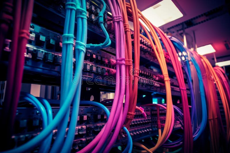 Interwoven Server Colorful Cables. Generate Ai Stock Photo - Image of ...