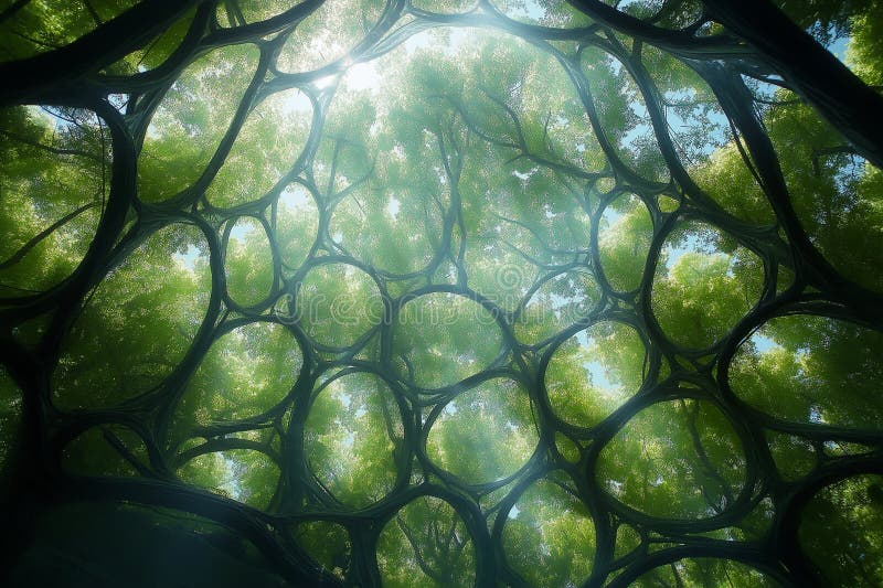 Interwoven Sky: Glimpses of Sunlight through an Abstract Forest Canopy ...