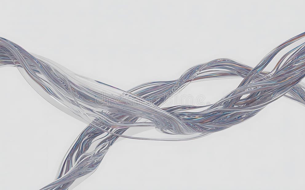 Abstract Fluid Dynamics of Intertwined Strands of Matter and Light, AI Generated Stock ...