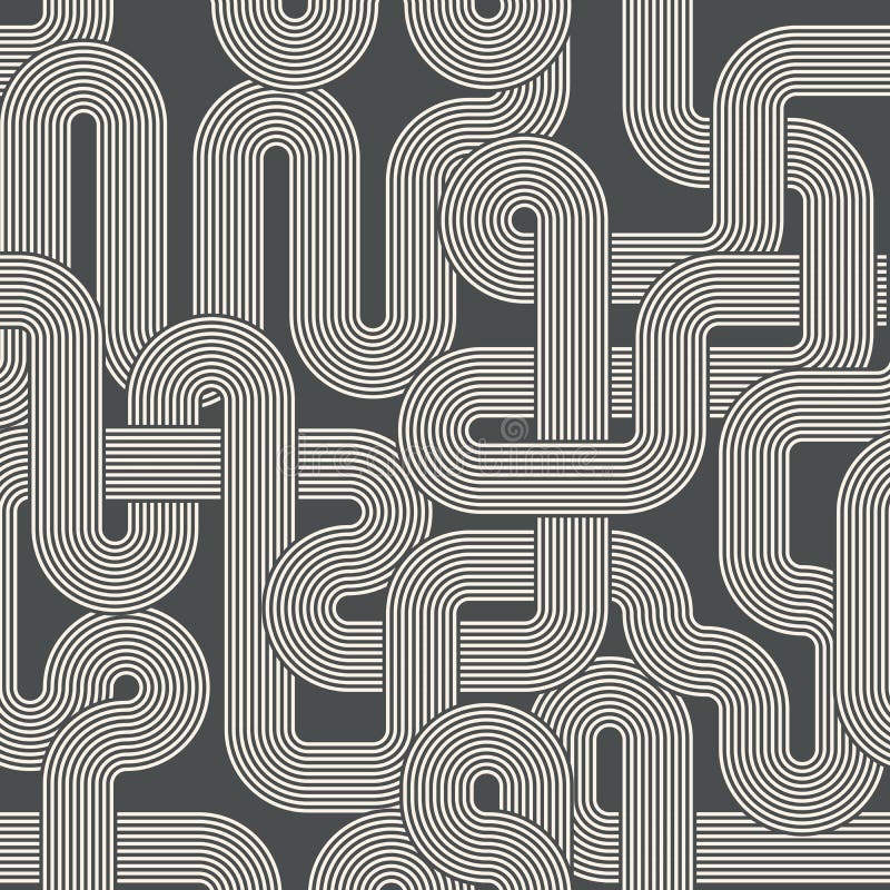 Interwoven Striped Lines. Abstract Geometric Seamless Pattern. Vector ...