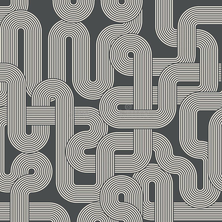 Interwoven Striped Lines. Abstract Geometric Seamless Pattern. Vector ...