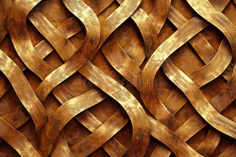 Interwoven Texture Gold Creating Seamless Background Intricate Patterns ...