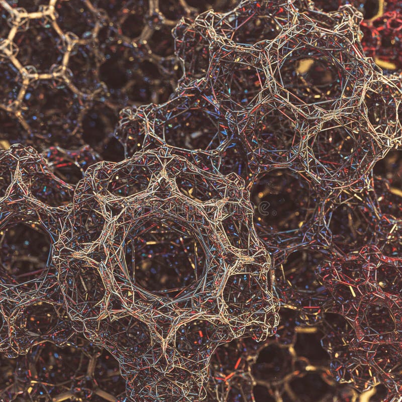 Interwoven Wireframe Structures Form an Intricate, Three-dimensional ...