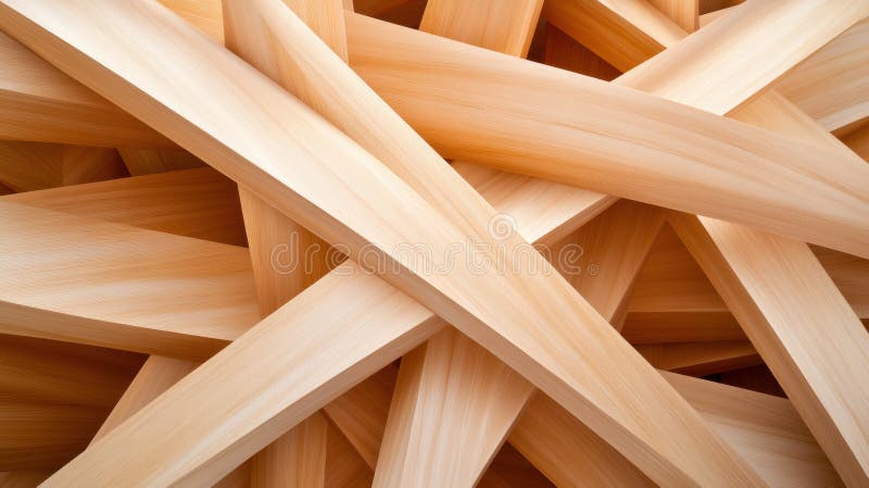 Interwoven Wooden Planks Create a Mesmerizing Geometric Pattern, AI ...