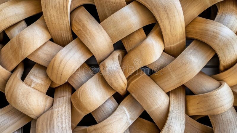 Interwoven Wooden Strips Creating a Complex Pattern Stock Illustration ...