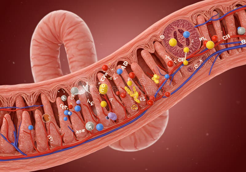 Intestinal Anatomy Illustration Stock Illustration - Illustration of ...