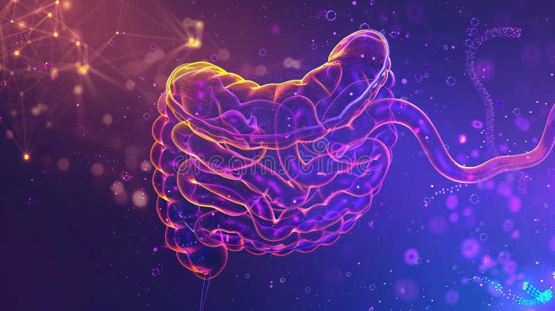 Intestinal Tract with Probiotics. Model of Digestive System. Intestinal ...