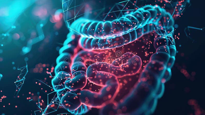 Intestinal Tract with Probiotics. Model of Digestive System. Intestinal ...