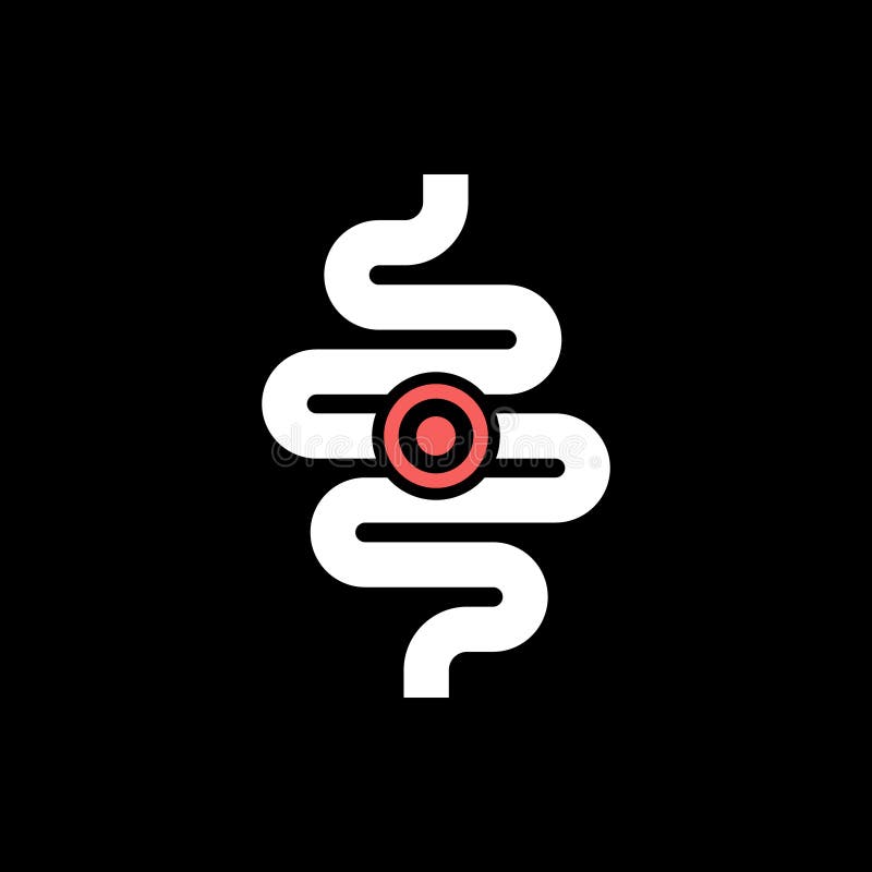 Intestines Ache or Problem Glyph Icon Stock Vector - Illustration of ...