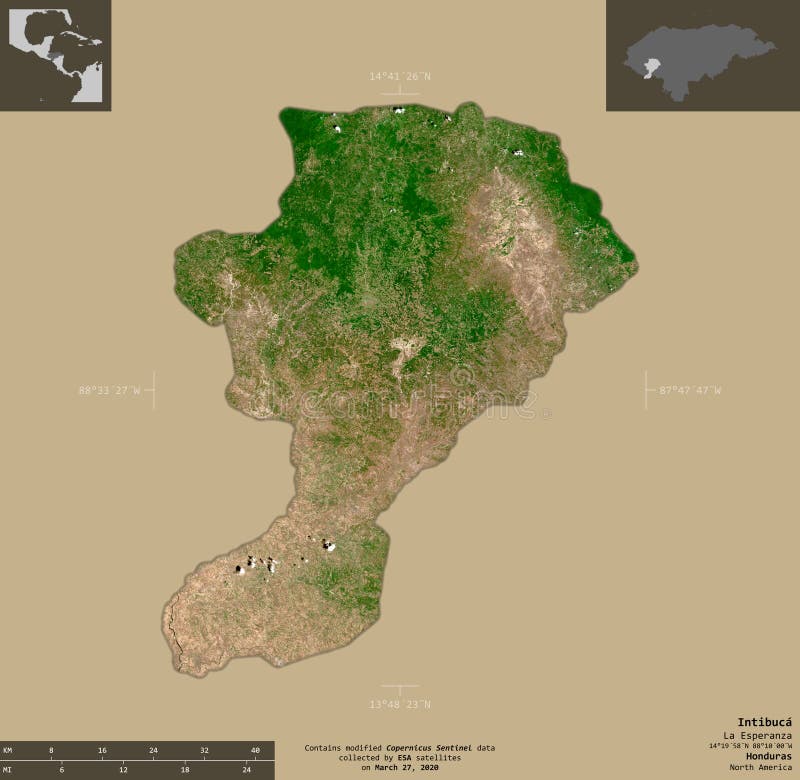 Intibuca, Honduras - Composition. Sentinel-2 Satellite Stock ...