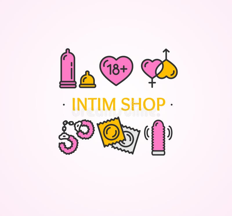 Intim Or Sex Shop Concept Vector Stock Vector Illustration Of