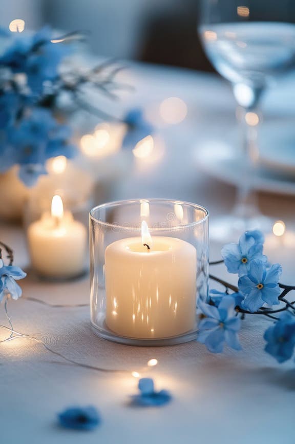 Intimate Candlelight Table Setting Stock Photo - Image of table ...