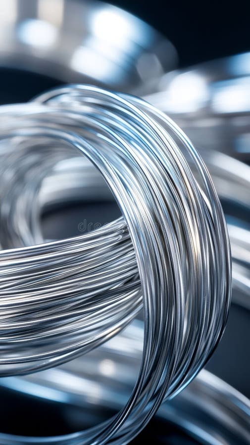 An Intimate Capture of Shiny Silver Wire Loops, Illuminated by Delicate ...