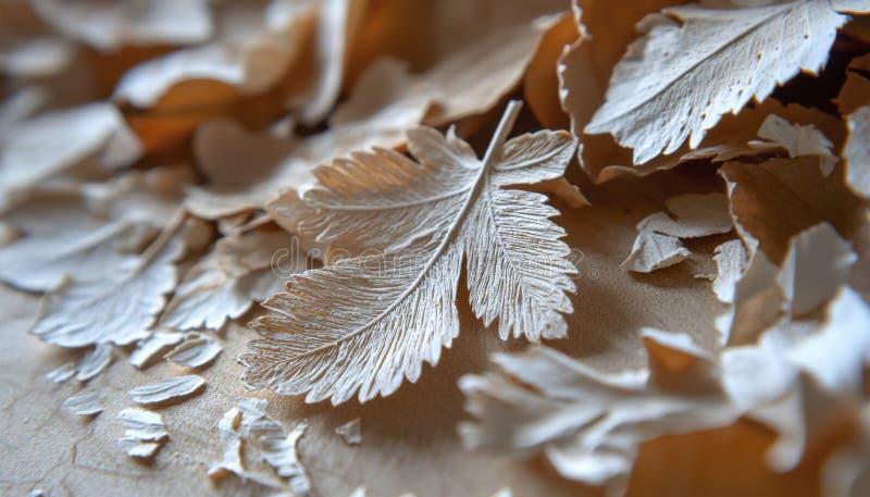 An Intimate Closeup Captures Delicate White Leaf Fragments Strewn ...