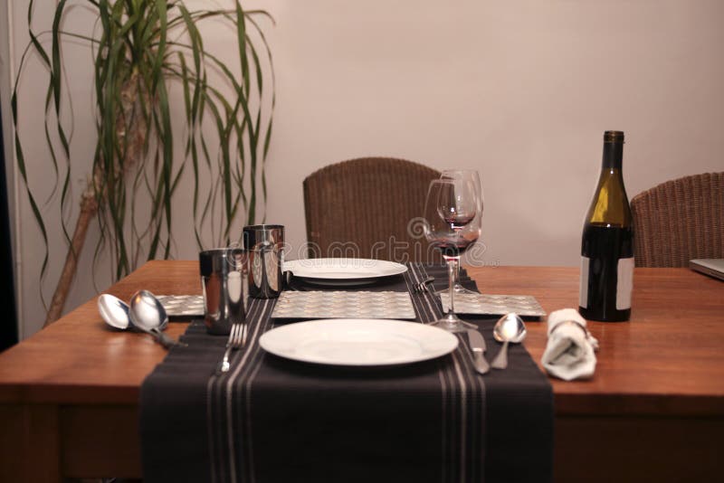 Candle Light Dinner Setting Stock Image - Image of dining, color: 3504931